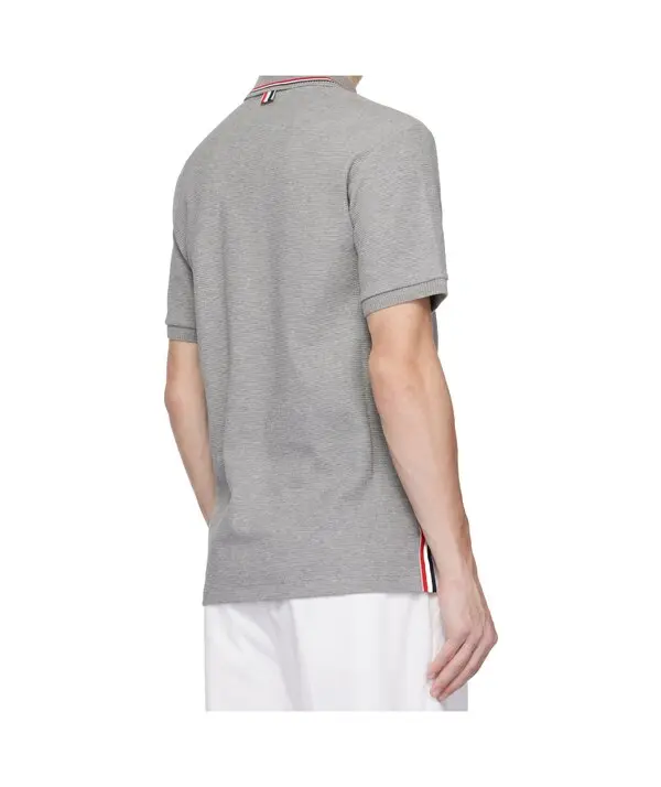 Thom Browne Cotton Polo Shirt - Light Gray