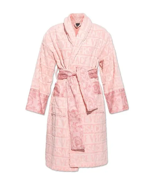 Versace I Love Baroque Belted Bathrobe - Pink
