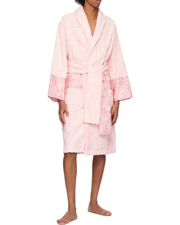 Versace I Love Baroque Belted Bathrobe - Pink