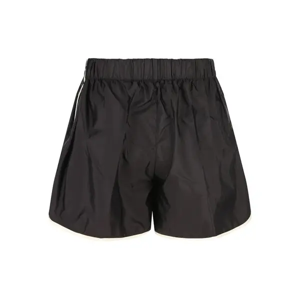 Prada Logo Plaque Elasticated Waistband Shorts - Black
