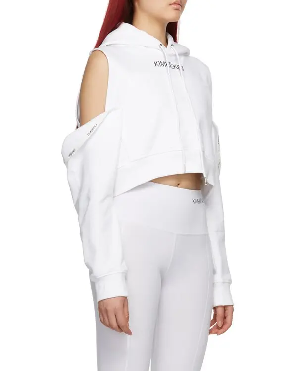 KIMHEKIM Terry Logo Cutout Hooded Sweater
