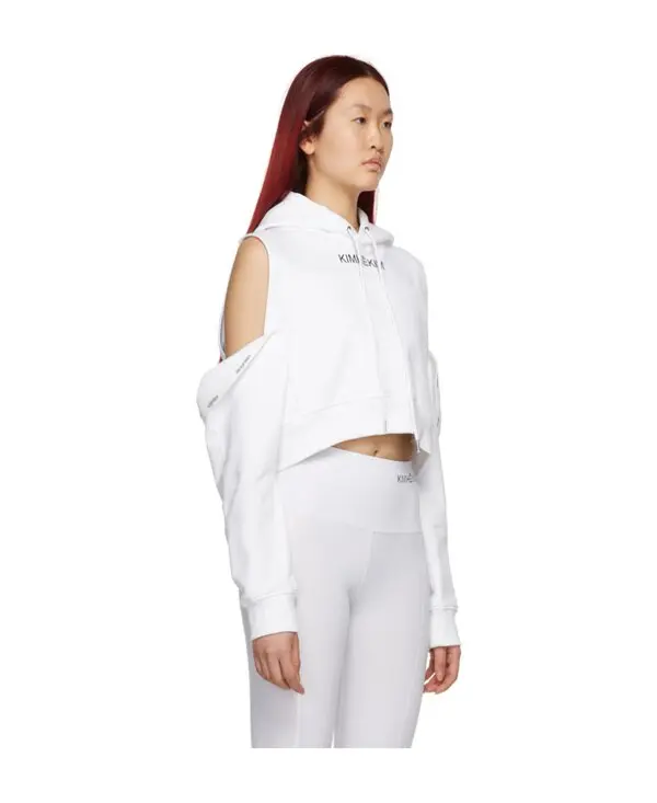 KIMHEKIM Terry Logo Cutout Hooded Sweater