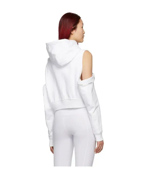 KIMHEKIM Terry Logo Cutout Hooded Sweater