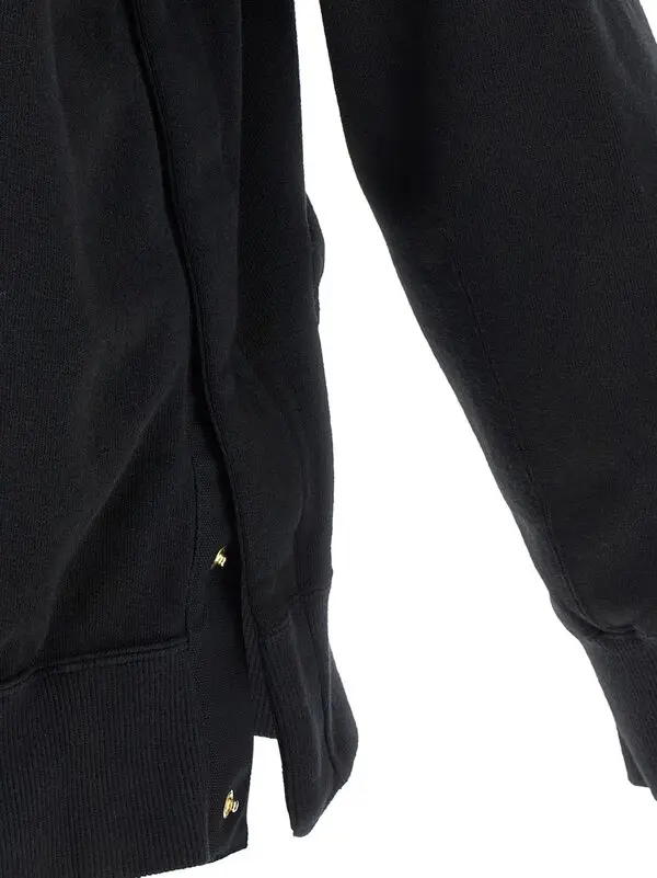Sacai X Carhartt Wip Logo Patch Drawstring Hoodie - Black