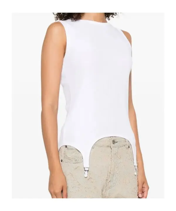 JEAN PAUL GAULTIER Sleeveless Cotton Top With Appliqué Detail