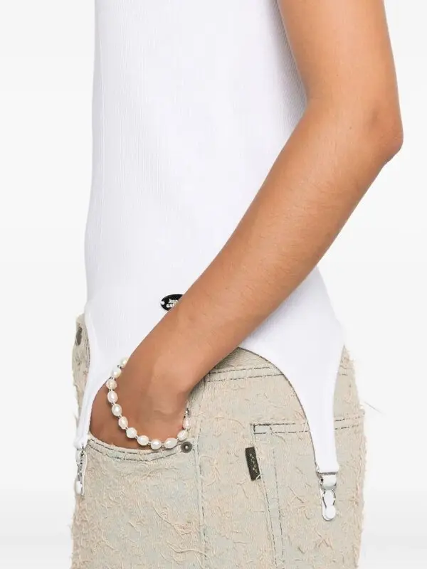 JEAN PAUL GAULTIER Sleeveless Cotton Top With Appliqué Detail