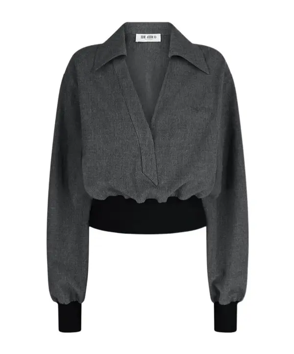 Attico Long Sleeve V-neck Blouse