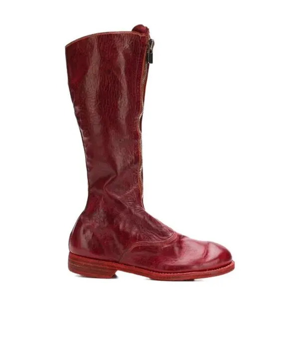 Guidi 410 Front Zipper Boots - Red