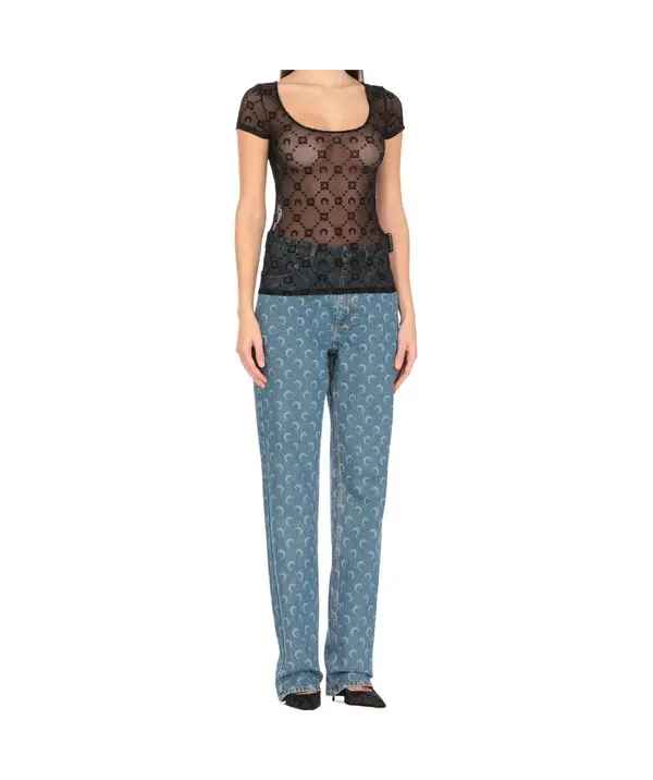 MARINE SERRE Flock Open Neck Top