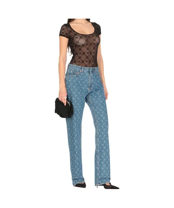 MARINE SERRE Flock Open Neck Top