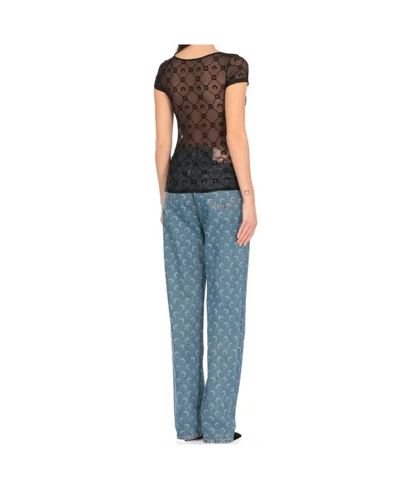 MARINE SERRE Flock Open Neck Top