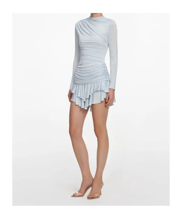SELF-PORTRAIT Ruffled Asymmetric Mini Dress