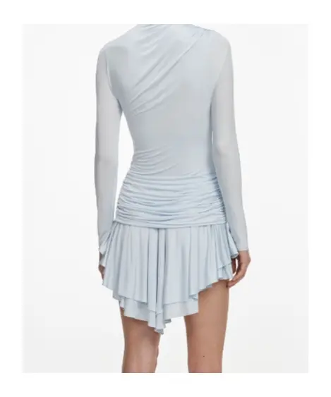 SELF-PORTRAIT Ruffled Asymmetric Mini Dress