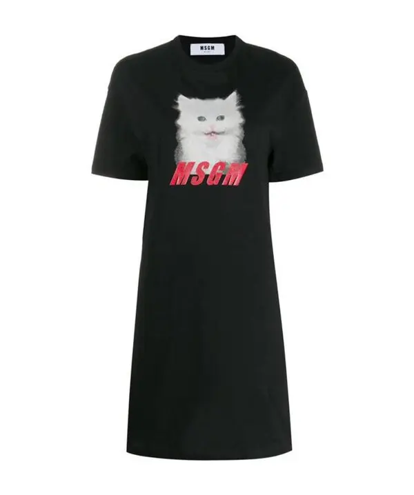 MSGM Printed Logo T-shirt Dress