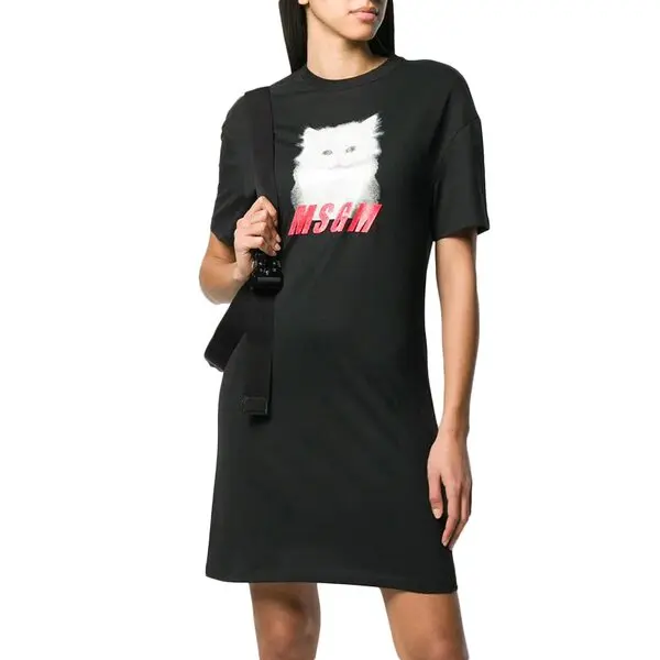MSGM Printed Logo T-shirt Dress