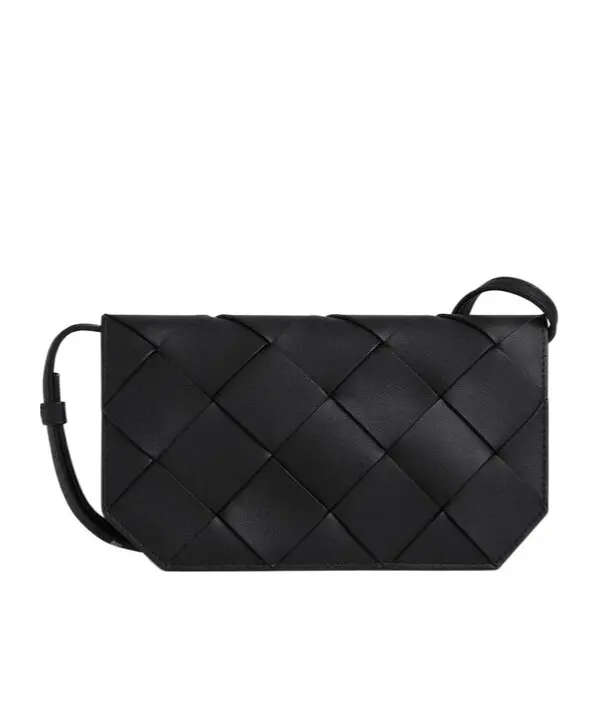 Bottega Veneta Diago Intreccio Phone Pouch - Black