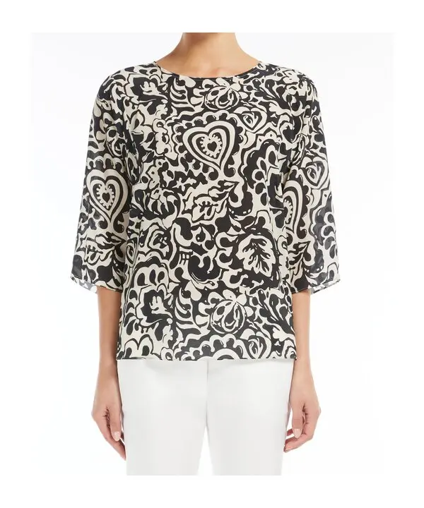 Max Mara Printed Silk Twill Blouse