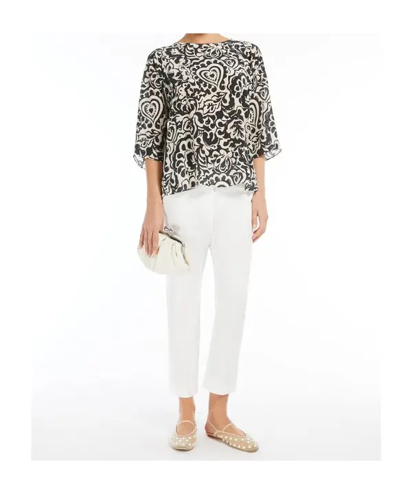 Max Mara Printed Silk Twill Blouse
