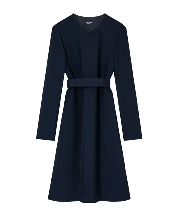 Emporio Armani Belted Long-sleeved Mini Dress