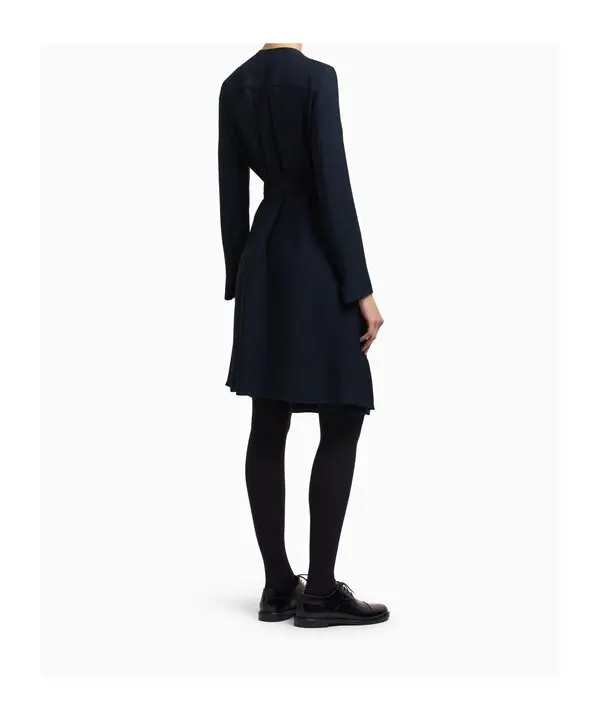 Emporio Armani Belted Long-sleeved Mini Dress