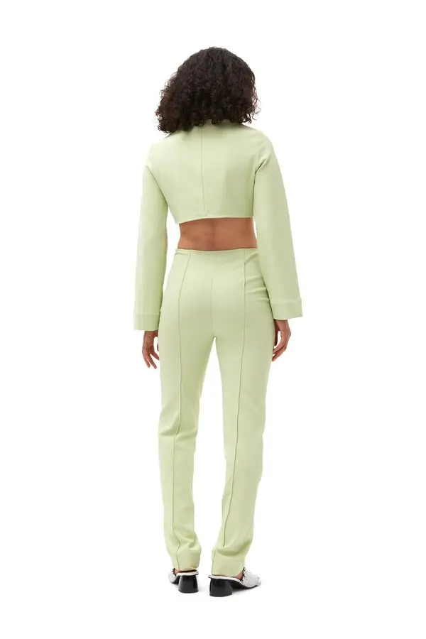 GANNI Stretch Suiting Cropped Blouse
