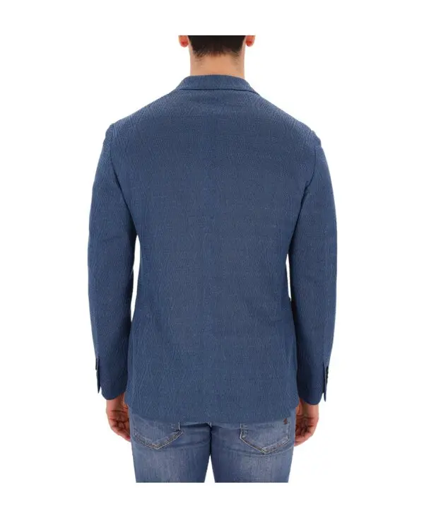 LARDINI Textured Single-breasted Blazer - Blue