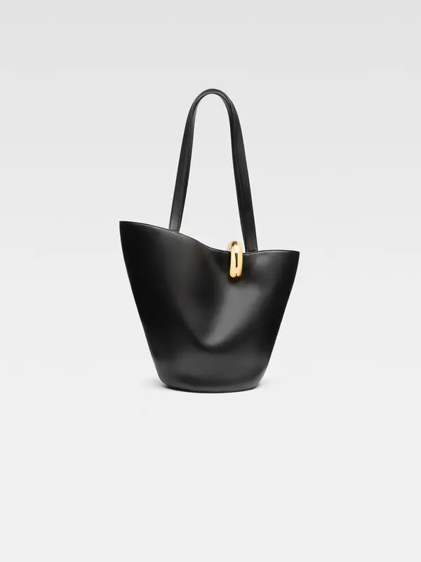 Jacquemus The Medium Bambola Asymmetrical Bucket Bag - Black