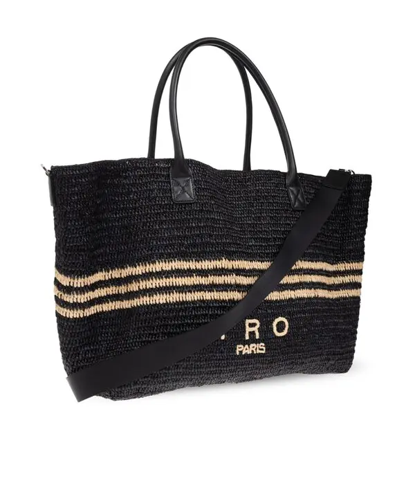 IRO PARIS Nancy Woven Tote Bag With Striped Pattern