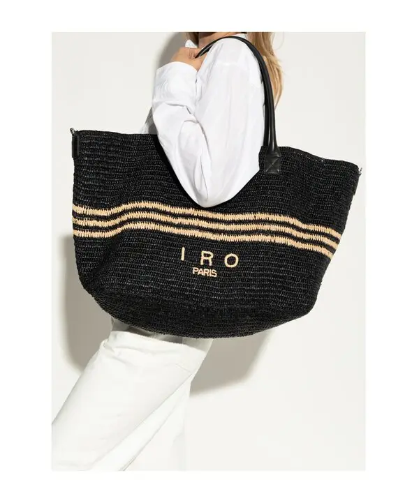 IRO PARIS Nancy Woven Tote Bag With Striped Pattern