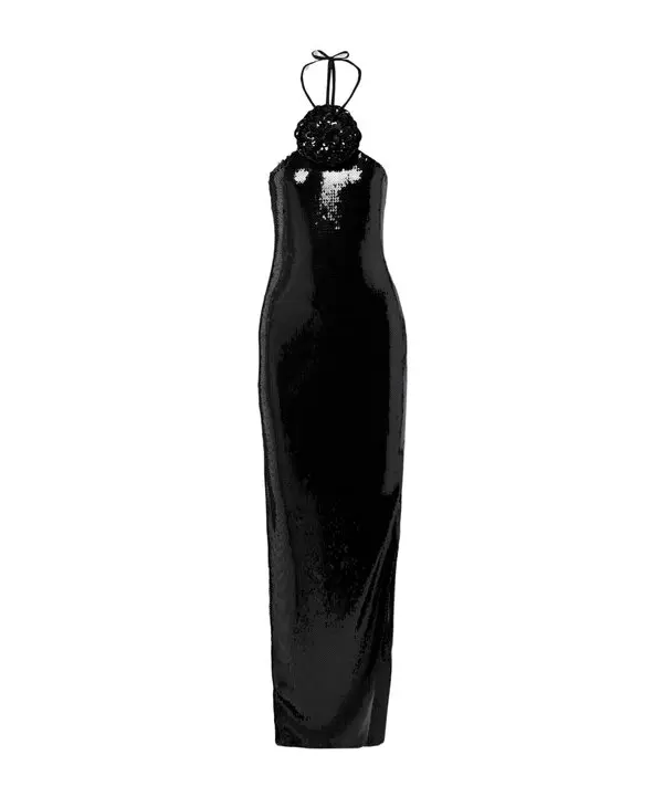 RODARTE Embellished Sequined Tulle Halterneck Gown