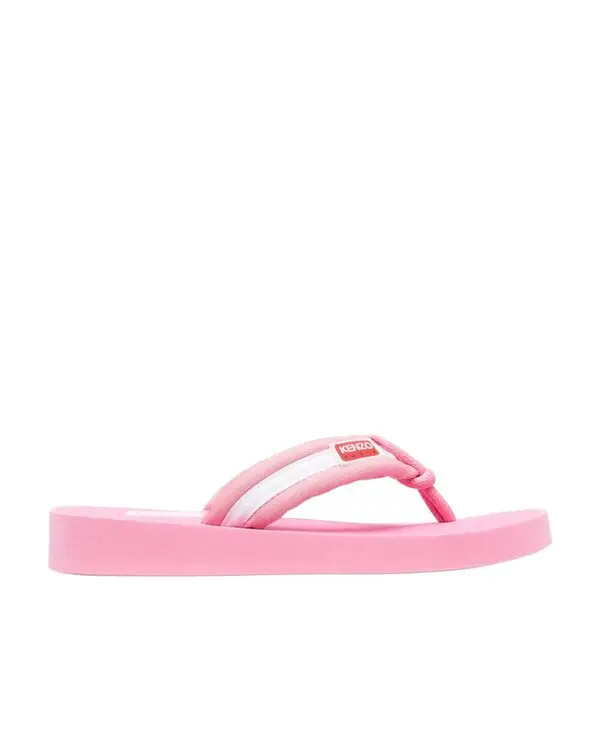Kenzo Striped Logo Flip Flops - Pink