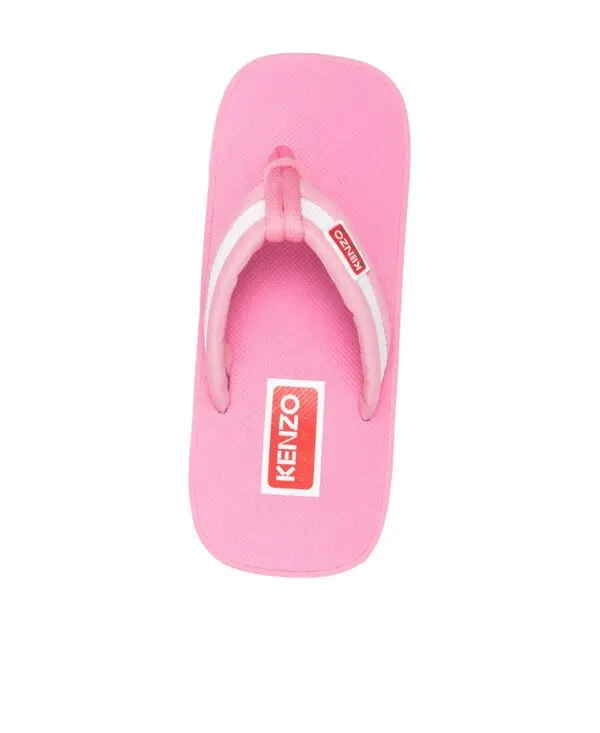 Kenzo Striped Logo Flip Flops - Pink