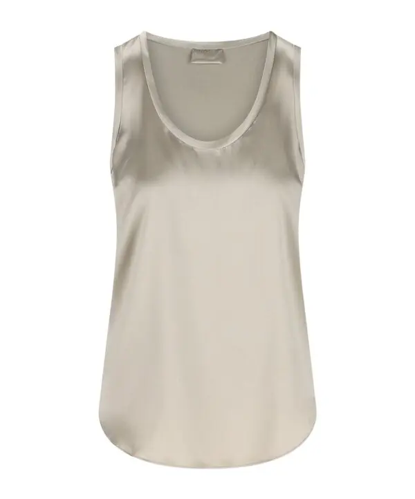 Brunello Cucinelli Scoop Neck Sleeveless Top - Nude