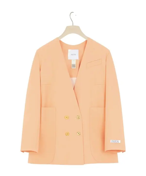 PATOU Double-breasted Wool-blend Twill Blazer