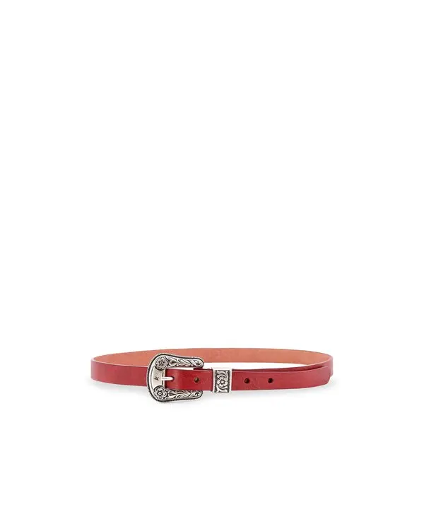 GOLDEN GOOSE Floral Engraved Buckled Belt - Multicolor
