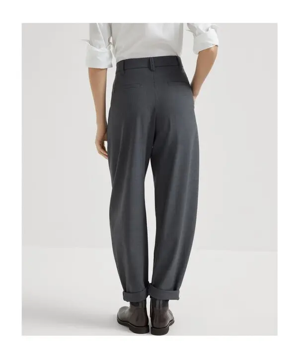 Brunello Cucinelli Virgin Wool Pleated Trousers