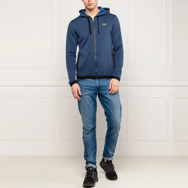 EA7 Hooded Zip-up Casual Coat