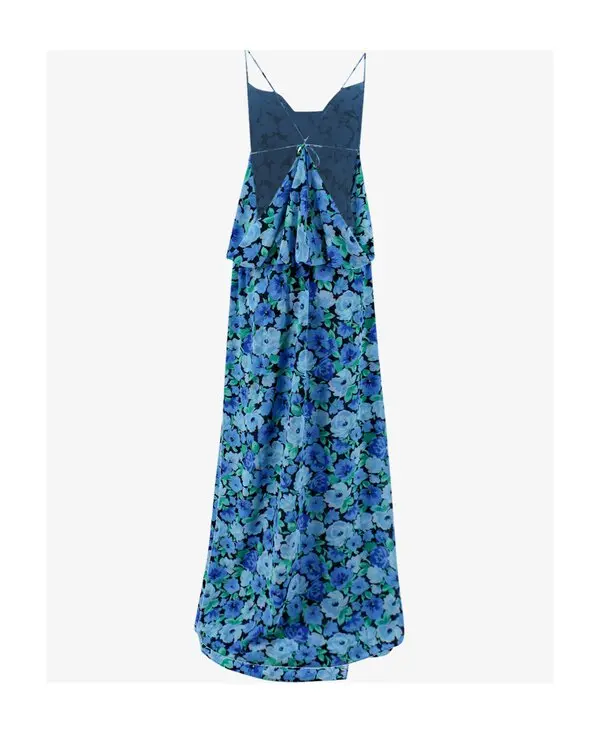 ROTATE BY BIRGER CHRISTENSEN Floral-printed Strappy Maxi Dress - Blue
