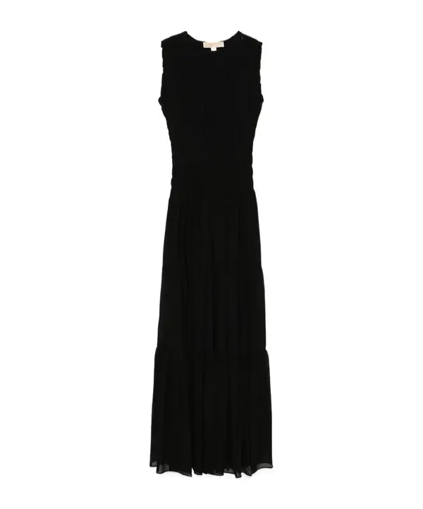 Michael Kors Smocked Georgette Tank Maxi Dress - Black