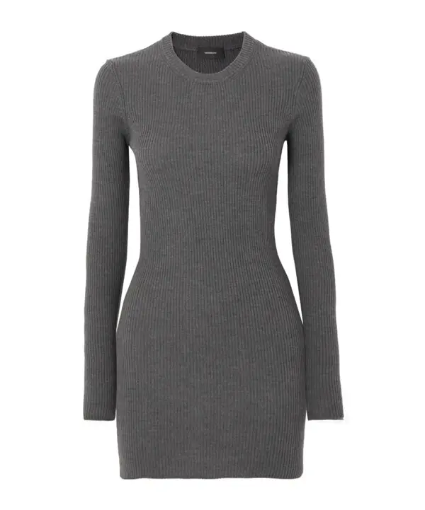 Wardrobe.NYC Ribbed Knit Mini Dress - Black