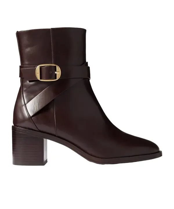 STUART WEITZMAN Buckled Leather Ankle Boots