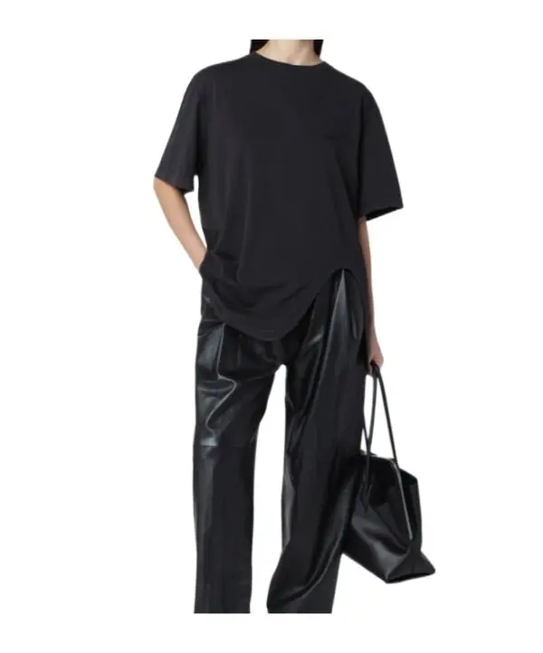 Attico Crew-neck Cotton T-shirt - Black