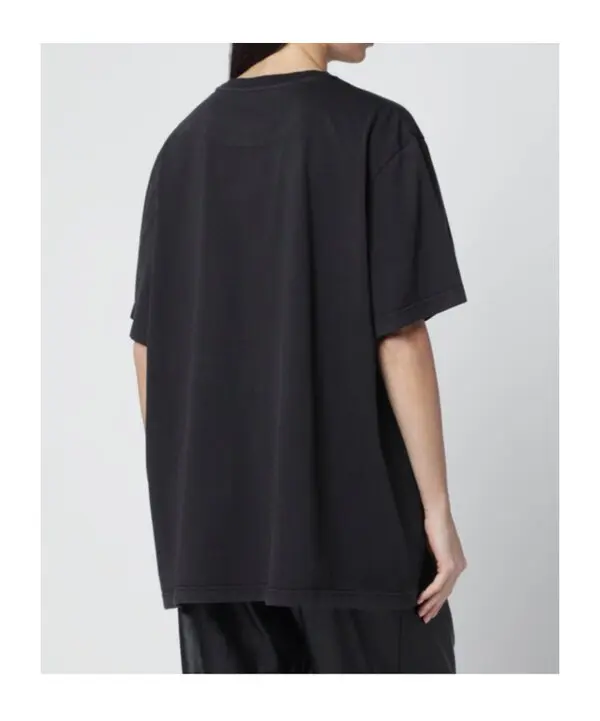Attico Crew Neck Cotton T-shirt - Black