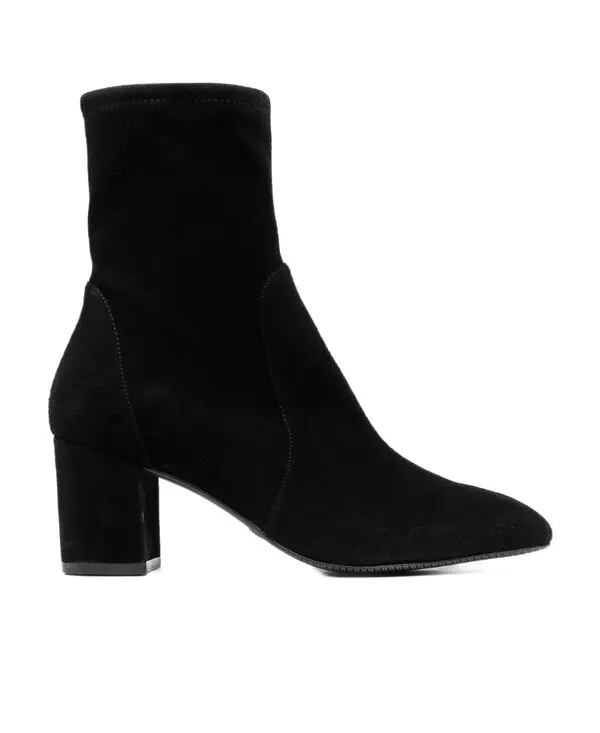 STUART WEITZMAN Sock-style Suede Ankle Boots With Block Heel