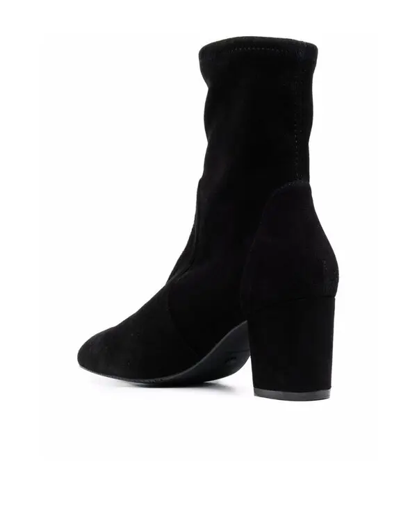 STUART WEITZMAN Sock-style Suede Ankle Boots With Block Heel