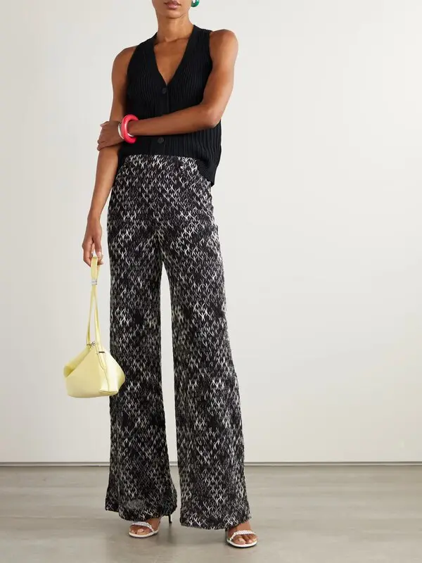 Missoni Crocheted Knitted Blend Wide-leg Pants
