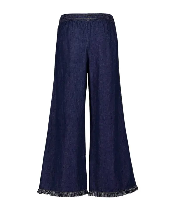 Zimmermann Rhiannon Fringe Wide Leg Denim Pants