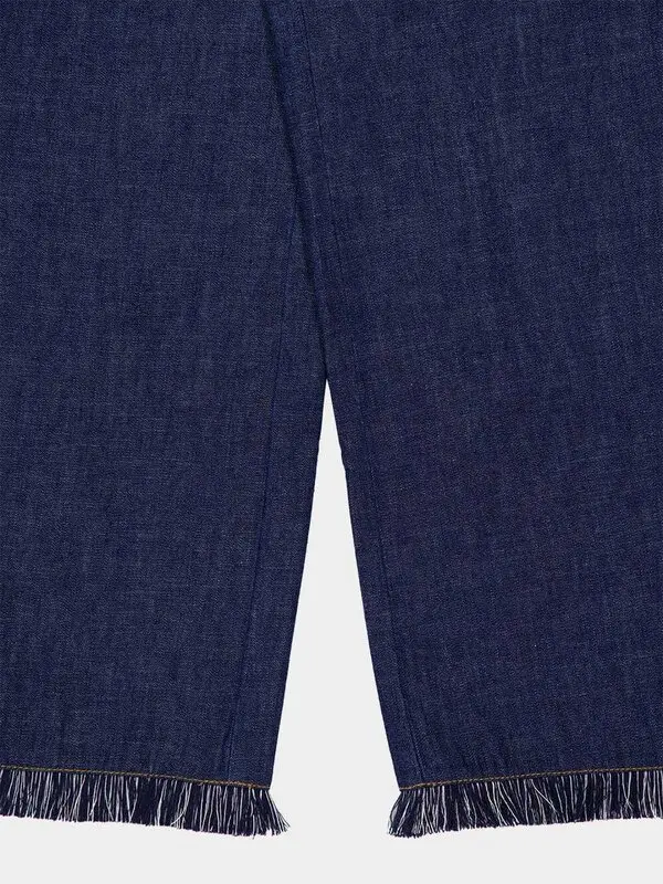 Zimmermann Rhiannon Fringe Wide Leg Denim Pants