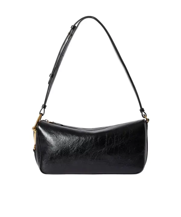 Gucci Half Horsebit Medium Shoulder Bag - Black