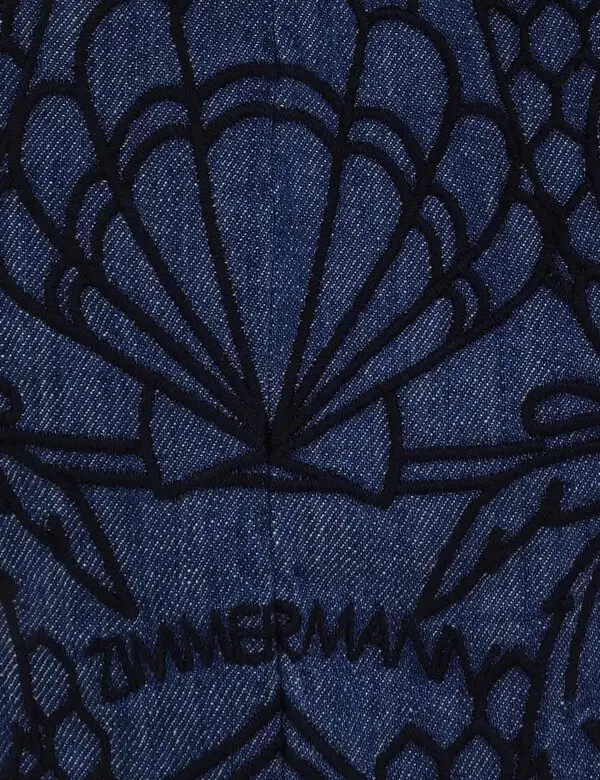 Zimmermann Coco Embroidered Denim Shirt - Blue
